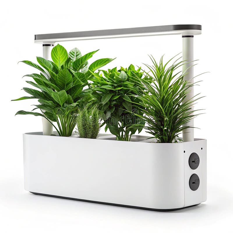 Smart Plant Care System with Auto Watering and Light Stock Illustration ...