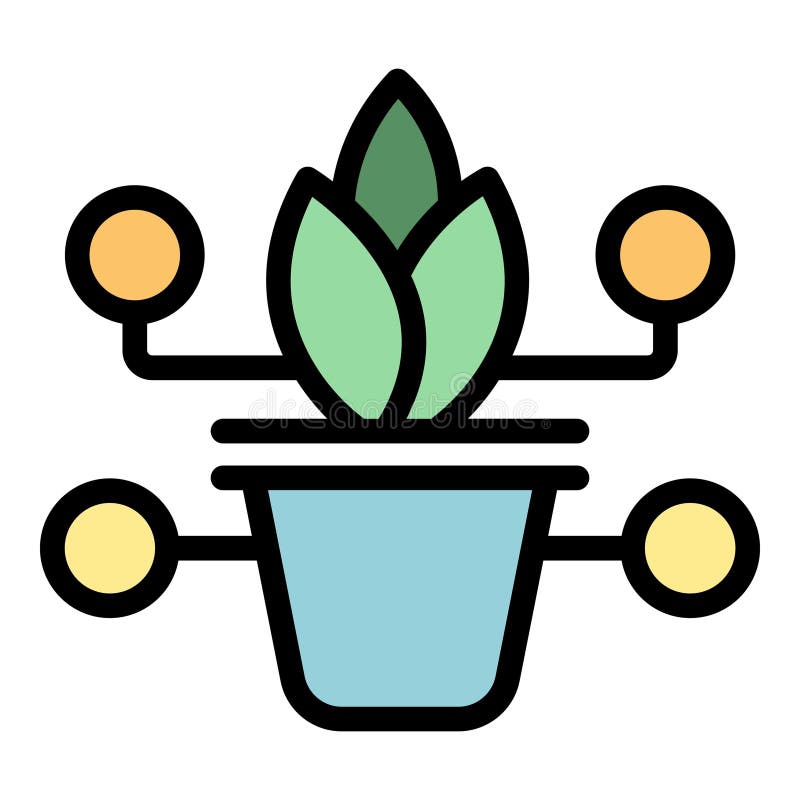 Smart Plant Pot Control Icon Vector Flat Stock Vector - Illustration of ...