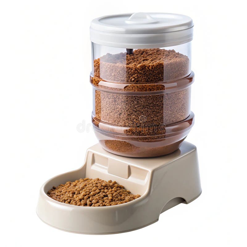 Plastic Pet Food Dispenser with Automatic Timing Stock Illustration ...