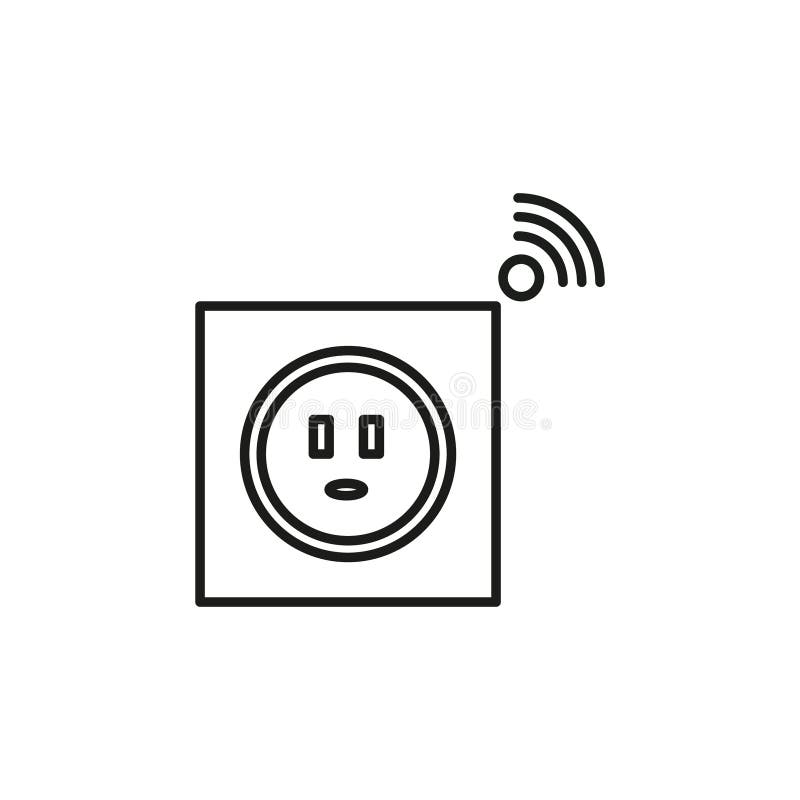 Smart Plug Icon Flat Line Symbol Set Stock Illustration - Illustration ...