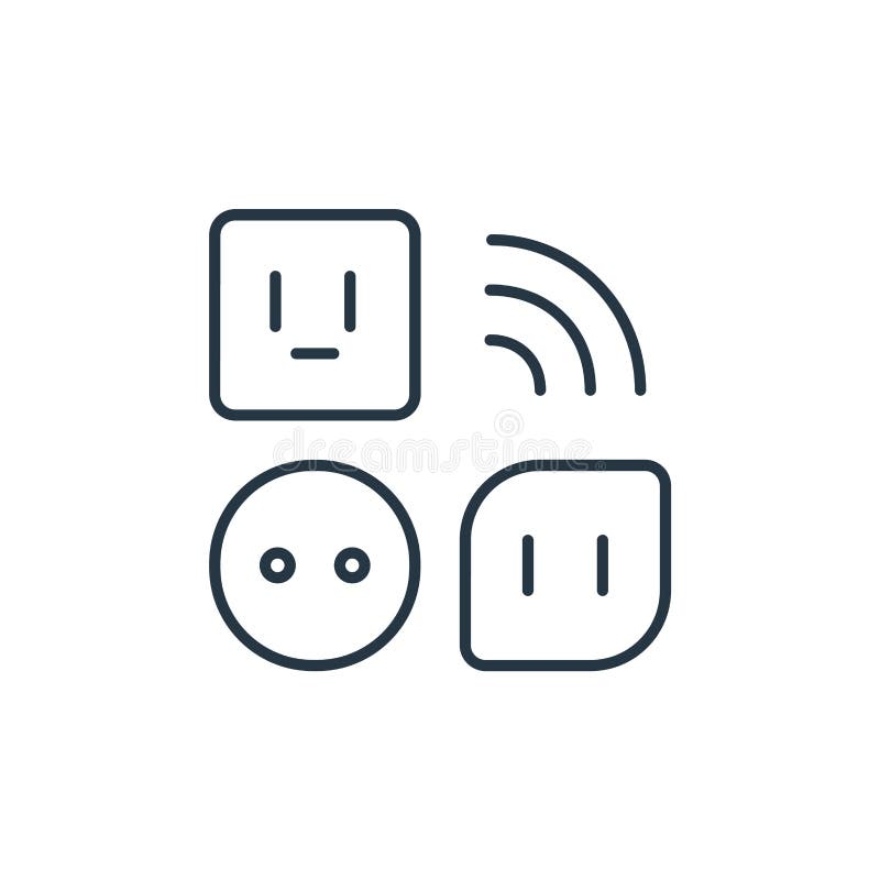 Smart Plug Icon Vector from Smart Home Devices Concept. Thin Line ...