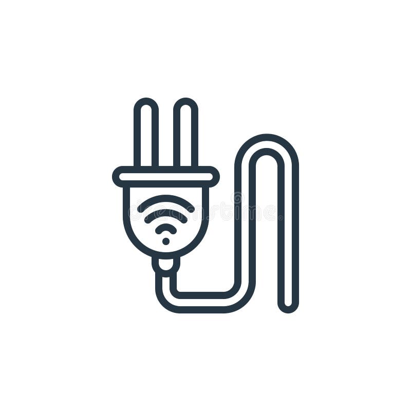 Smart Plug Icon Vector from Internet of Things Concept. Thin Line ...