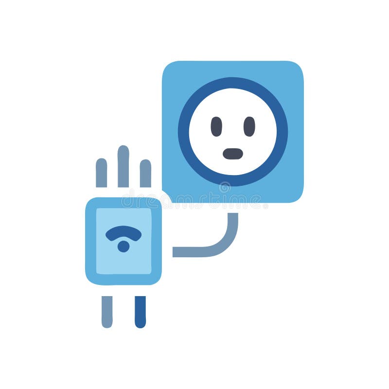 Smart Plug Technology Icon stock vector. Illustration of networking ...