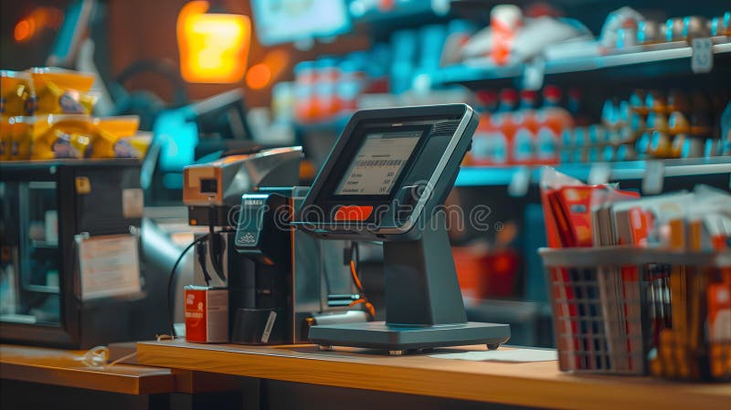 Smart POS Systems with Automated Checkout Smart Pos Stock Illustration ...