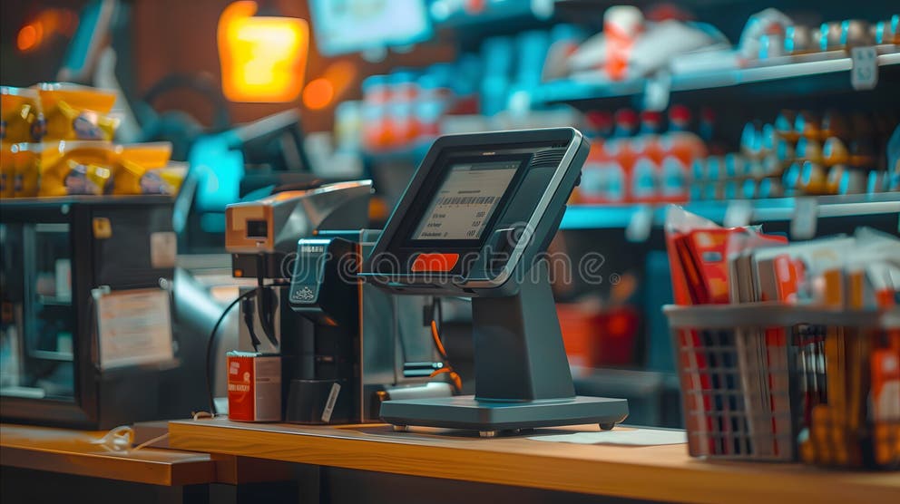 Smart POS Systems with Automated Checkout Smart Pos Stock Illustration ...