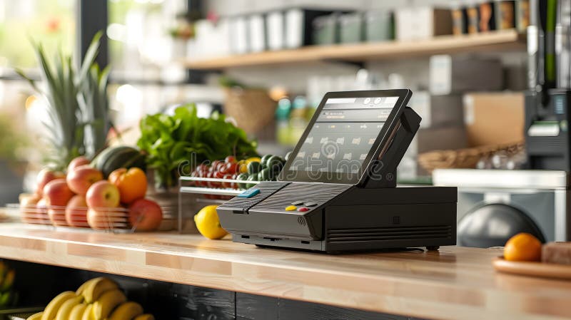 Smart POS Systems with Automated Checkout Smart Pos Stock Illustration ...