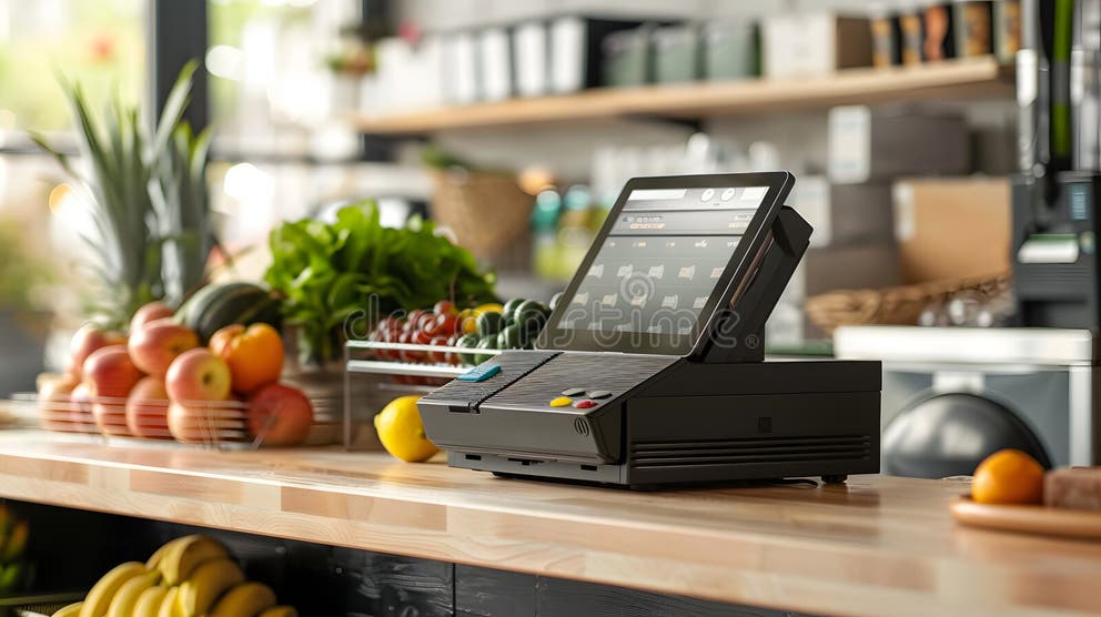 Smart POS Systems with Automated Checkout Smart Pos Stock Illustration ...