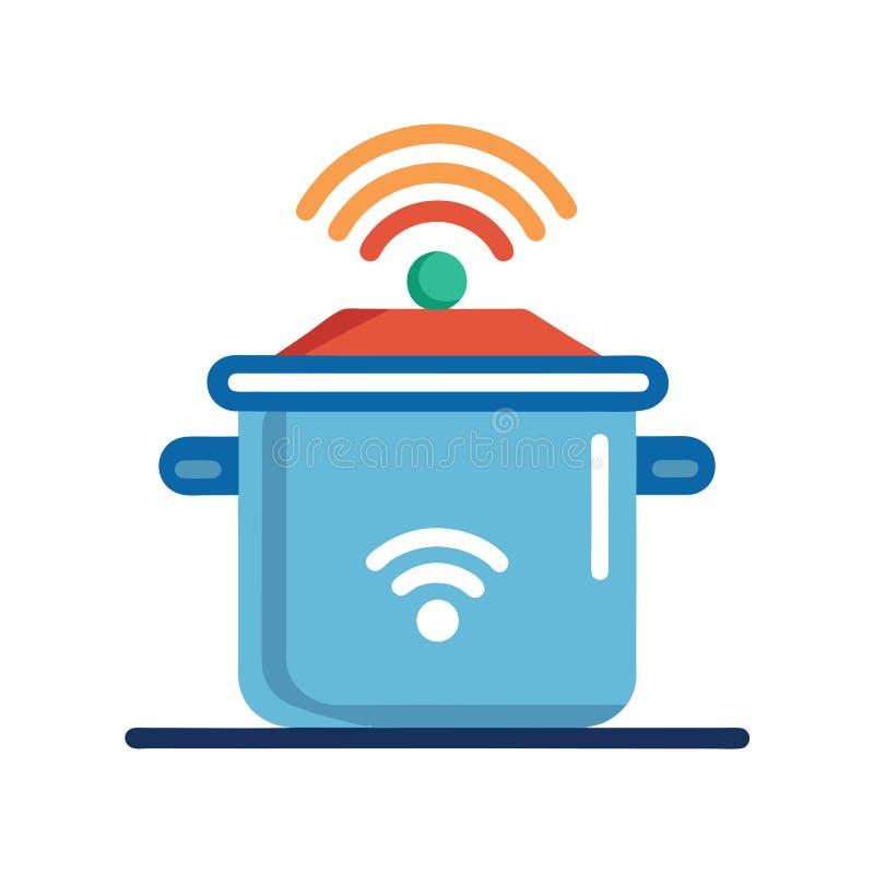 Smart Pot with Wi-Fi Connection: Illustration of Technology and Cooking ...