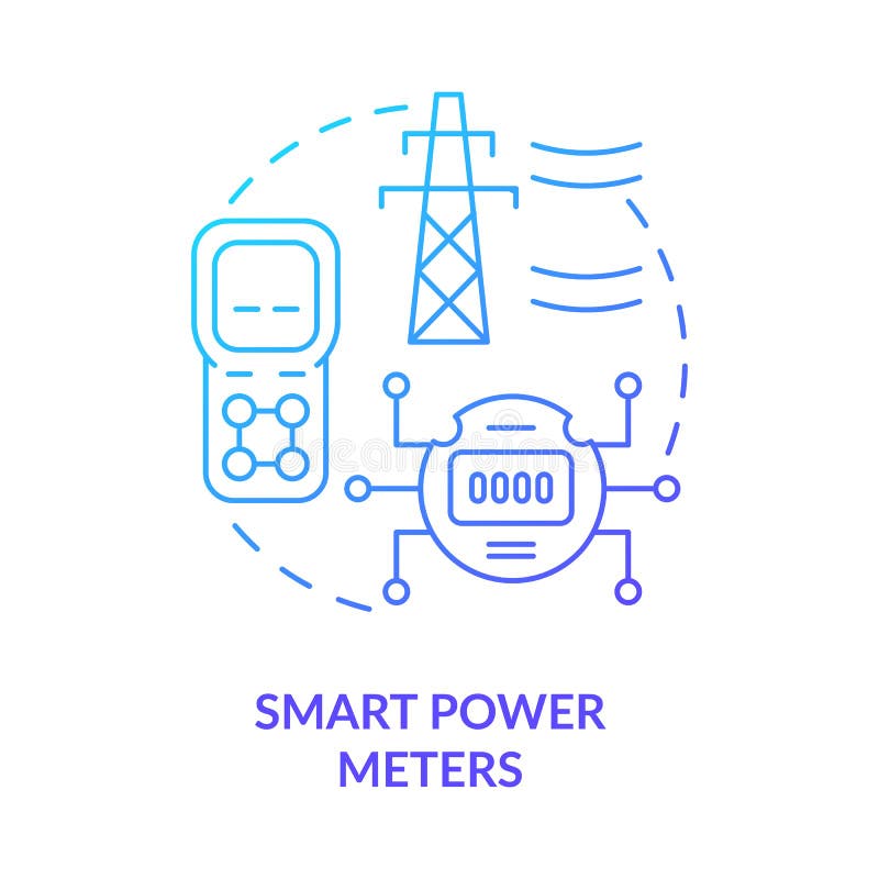 Smart Power Meters Blue Gradient Concept Icon Stock Vector ...