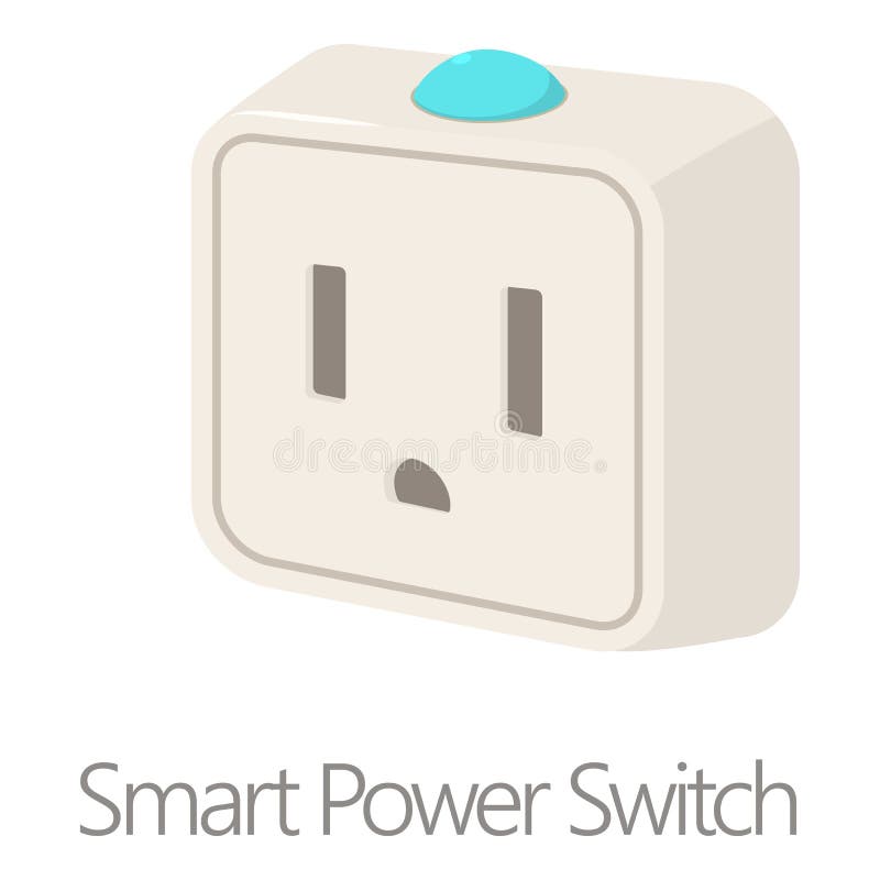 Smart Power Switch Icon, Cartoon Style Stock Vector - Illustration of ...