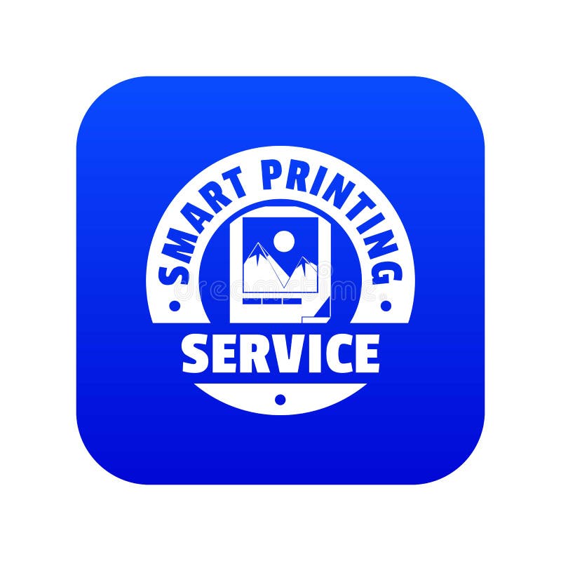 Smart Printing Service Icon Blue Vector Stock Vector - Illustration of ...