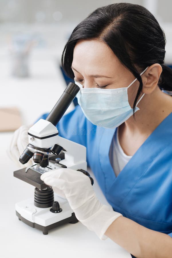 Smart Professional Biologist Doing Biological Analysis Stock Image ...