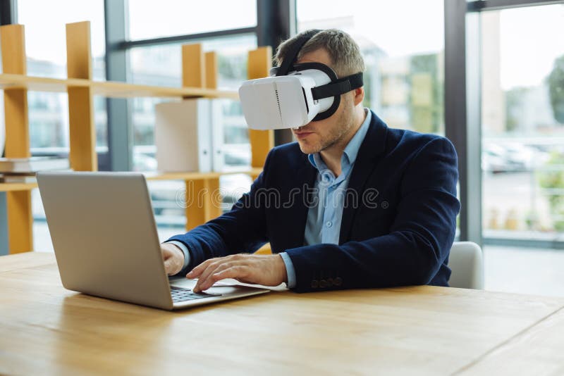 Smart Professional Businessman Using a Laptop Stock Photo - Image of ...