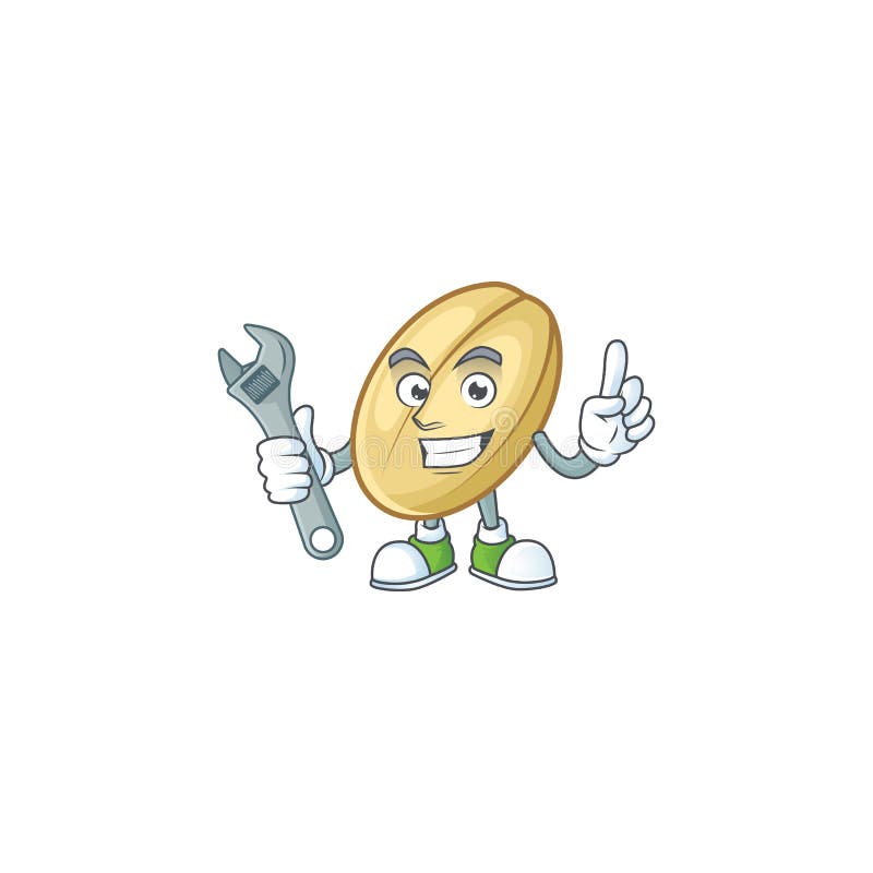 Smart and Professional Mechanic Split Bean Cartoon Character Stock ...