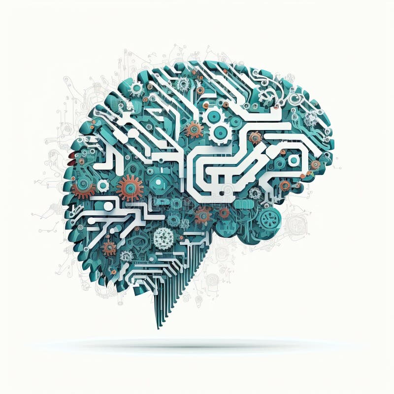 A Smart and Proficient Technical Mind. Stock Illustration - Illustration of diagram, brain ...