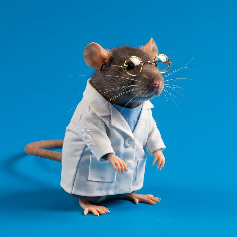 A Smart Rat in a Lab Coat stock illustration. Illustration of tiny ...