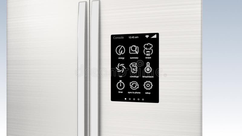 Smart Refrigerator in Modern Kitchen Stock Footage - Video of ...