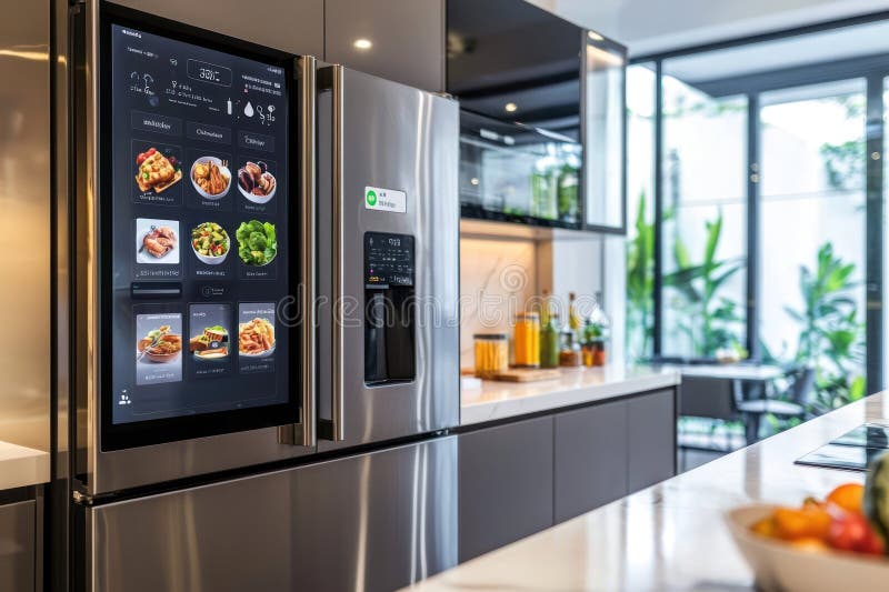 Smart Refrigerator with Touchscreen Managing Food Inventory and ...