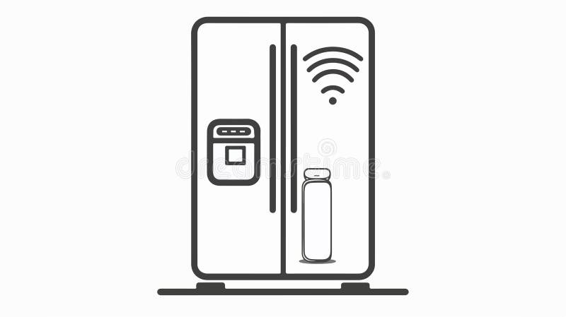 Smart Refrigerator with Wi-Fi Function Outline Icon for Modern Homes ...