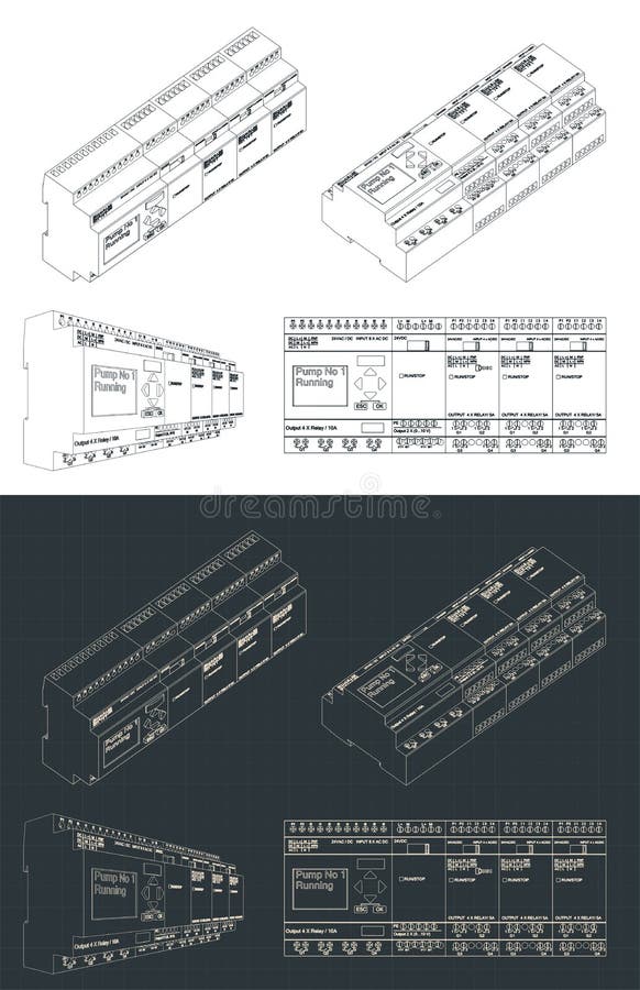 Smart Relay System Blueprints Stock Vector - Illustration of adjusting ...