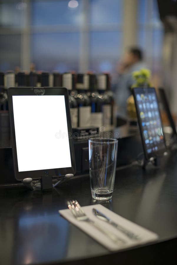Smart Restaurant at an Airport with Tablet Menu Stock Image - Image of ...
