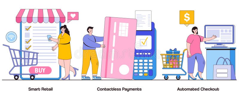 Smart Retail, Contactless Payments, Automated Checkout Concept with ...