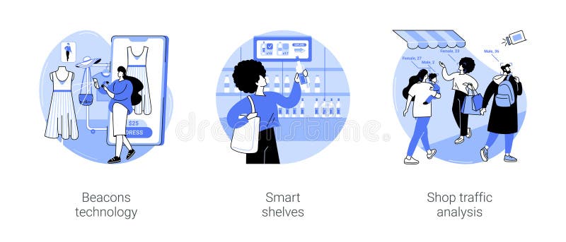 Smart Retail Isolated Cartoon Vector Illustrations Se Stock Vector ...