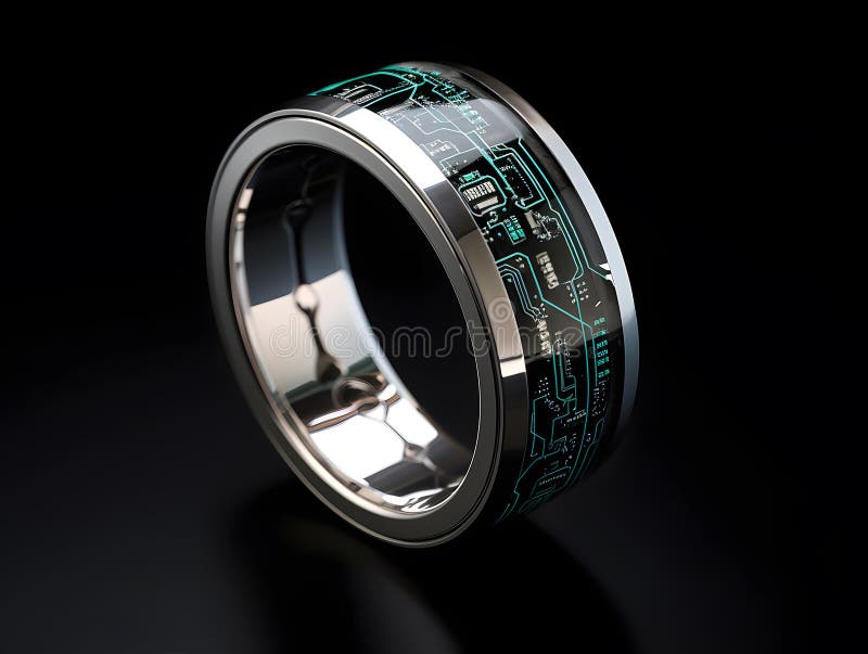 Smart Ring with an Electronic Smart System Stock Illustration ...
