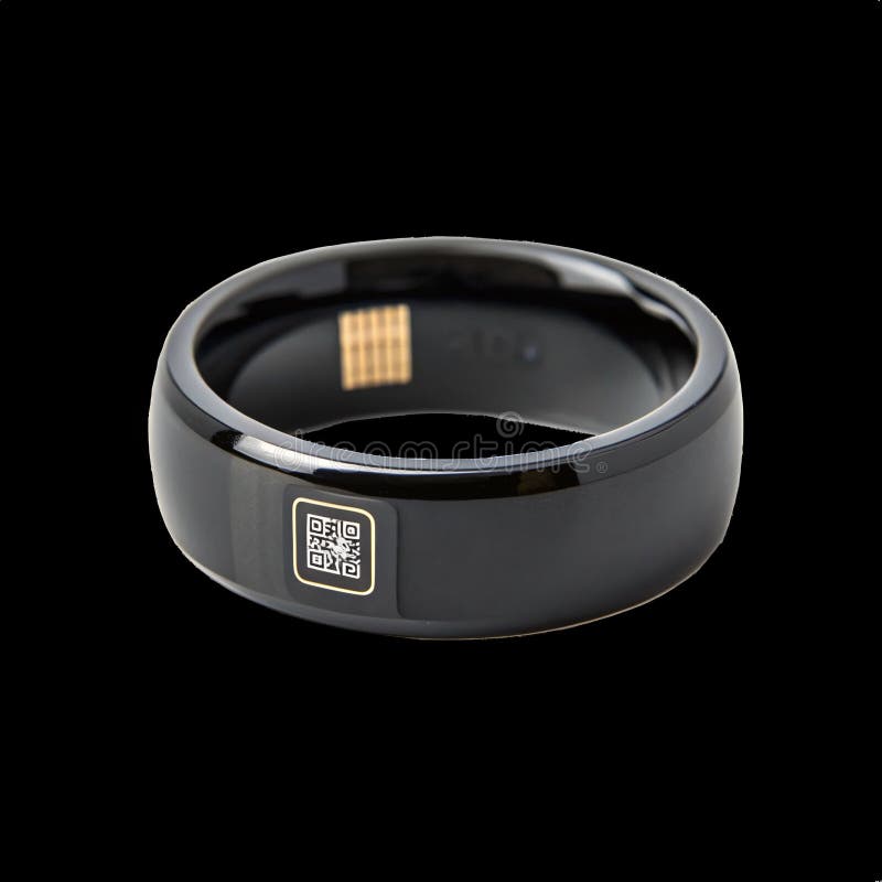 Smart Ring Showing Qr Code on Transparent Background Stock Photo ...