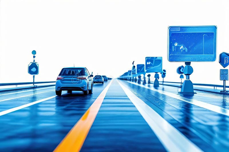 Smart Roadway Efficiency a Close Up of a Smart Roads Efficiency Stock ...