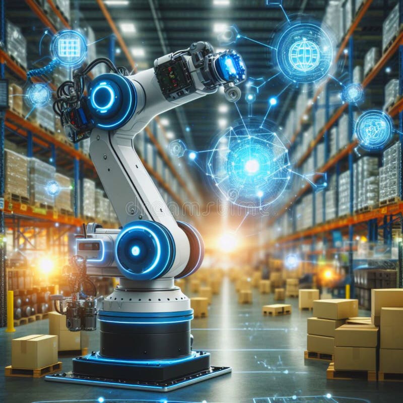 A Smart Robot Business Management Stock Illustration - Illustration of ...