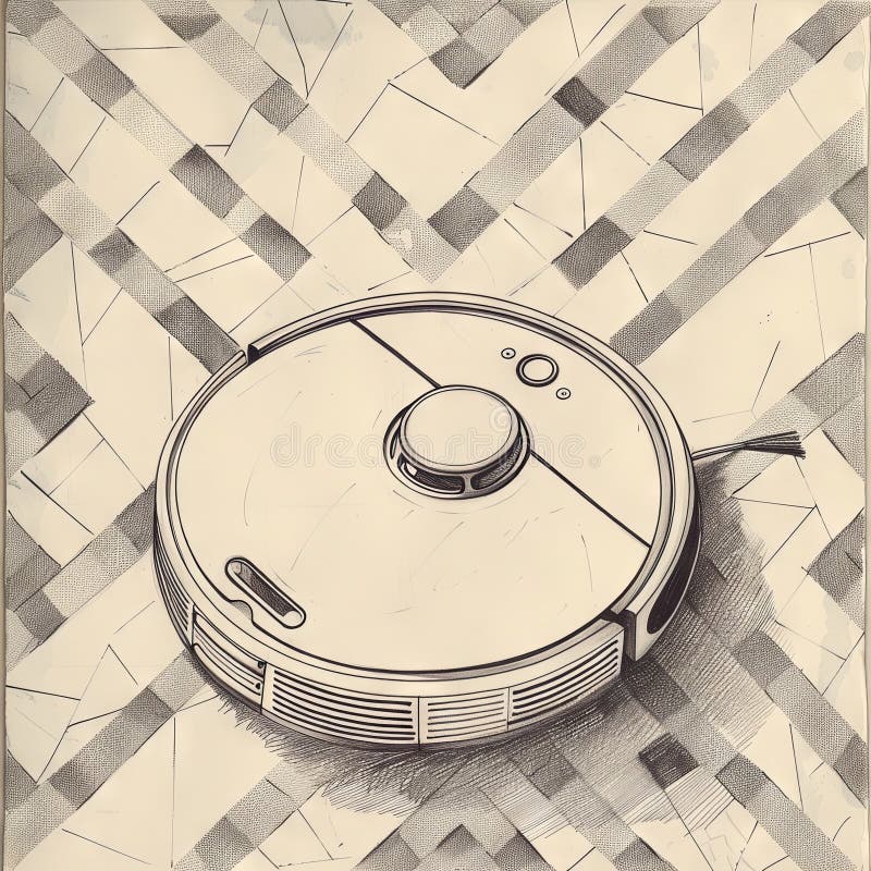 Smart Robot Cleaner Sketch AI Generated Illustration Stock Illustration ...