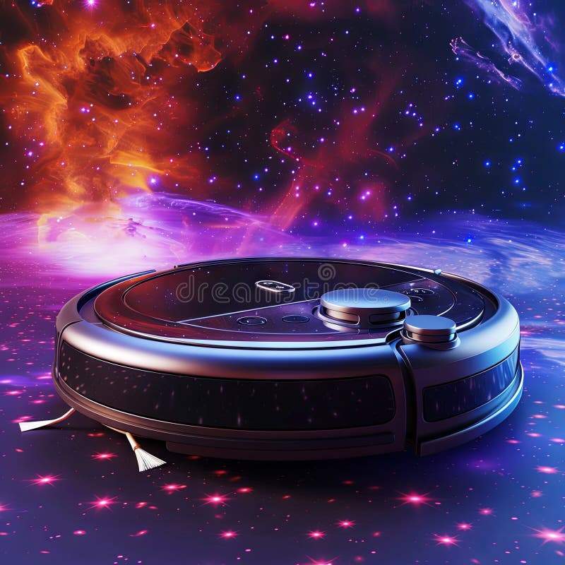 Smart Robot Cleaner in Space AI Generated Illustration Stock ...