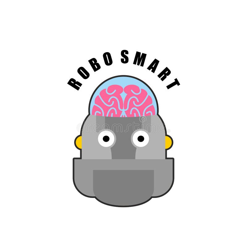 Smart Robot. Emblem of Biomechanics of Human Brain. Logo for in Stock ...