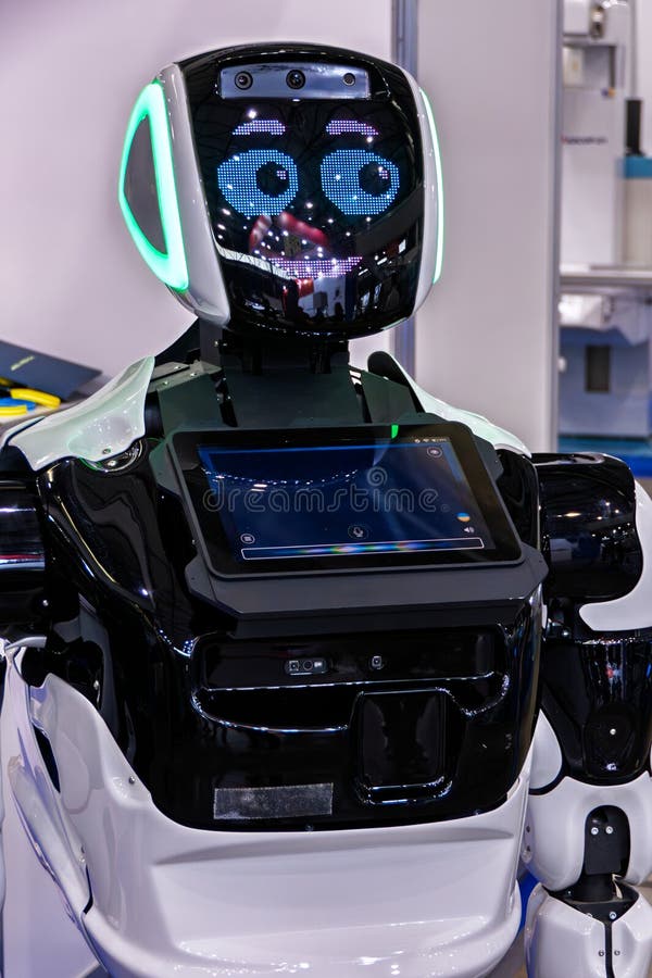 Smart Robot at the Exhibition for Presentations Stock Photo - Image of ...