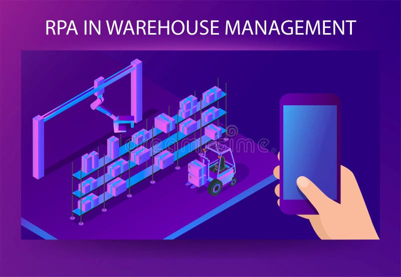 Smart RPA Warehouse Management System. Isometric Vector Stock Vector ...