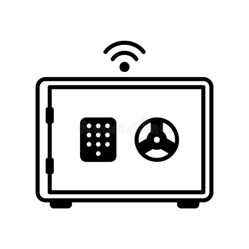 Smart safe box icon stock vector. Illustration of white - 264947630