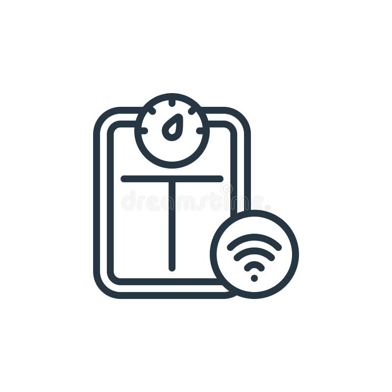 Smart Scale Icon Vector from Internet of Things Concept. Thin Line ...