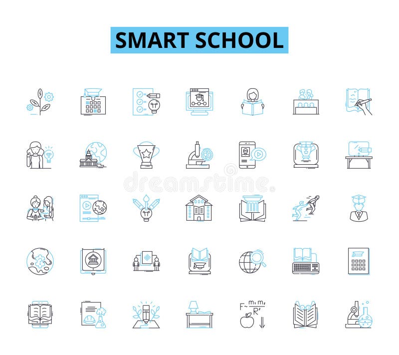 Smart School Linear Icons Set. Innovation, Technology, Efficiency ...