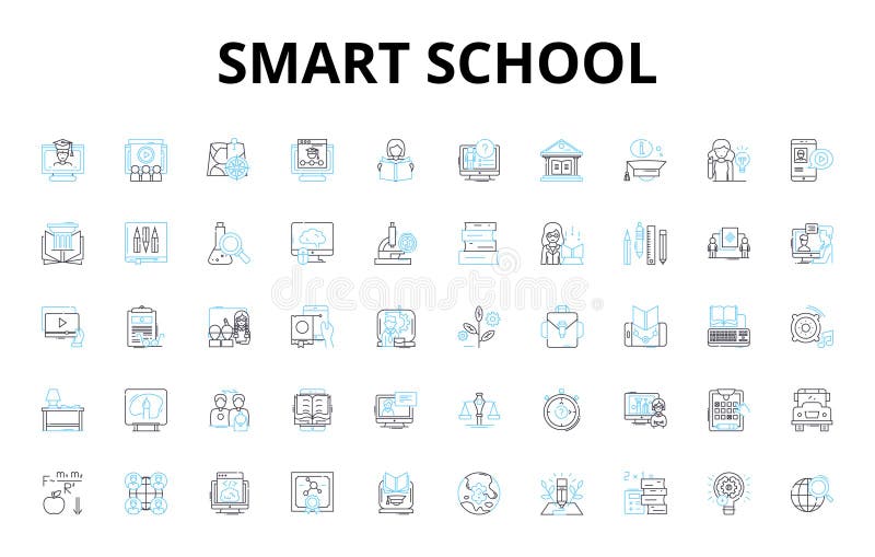 Smart School Linear Icons Set. Innovation, Technology, Efficiency ...