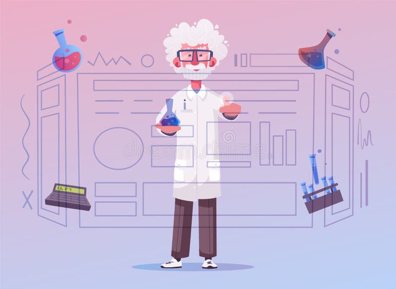 Smart Scientist Character. Cartoon Vector Illustration Stock Vector ...