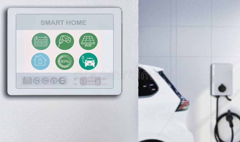 Smart Screen with Smart Home with Modern Living Room Stock Photo ...