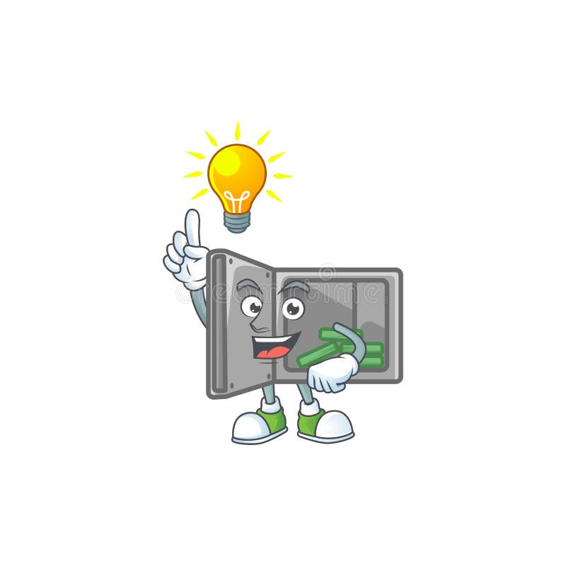 Smart Security Box Open Cartoon Character Has an Idea Stock Vector ...