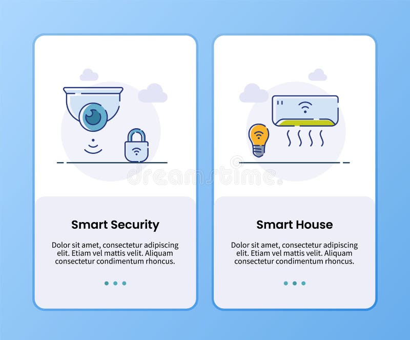 Smart Security and Smart House Onboarding Template for Mobile Ui App ...