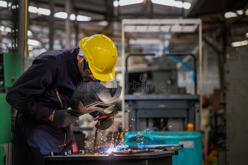 Senior Engineering Checking Machine in Factory Stock Image - Image of ...
