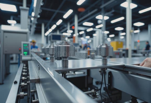 Smart Sensor Array Positioned Above Packaging Machines in a Modern ...
