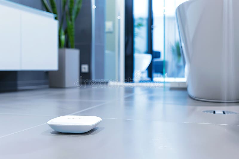 Smart Sensor Technology in Modern Bathroom Interior Design Stock ...