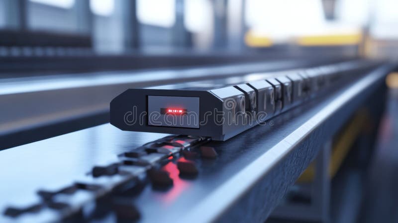 Smart Sensor Transmitting Data on Production Line in Factory Stock ...