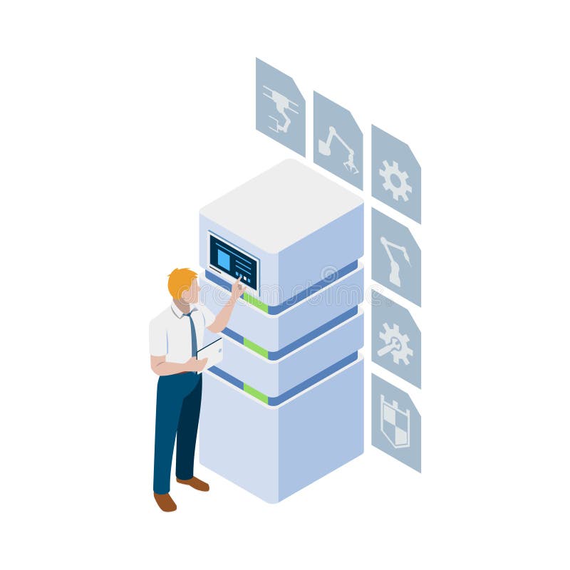 Smart Server Check Composition Stock Illustration - Illustration of ...