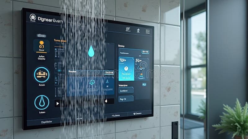 Smart Shower Control Panel with Digital Display and Water Flow in ...
